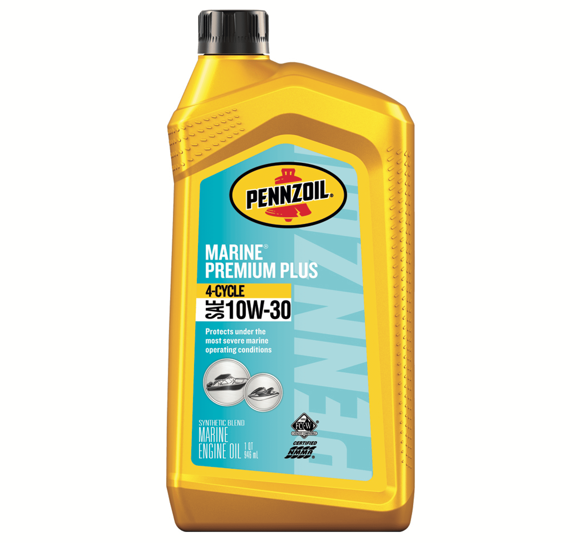 Pennzoil Marine Premium Plus Outboard 4-Cycle 10W-30 Engine Oil, 1 ...