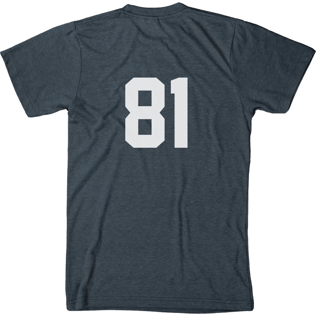 Standard White Jersey Number 81 Men's Modern Fit T-Shirt - Walmart.com