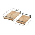 DecMode 19", 16"W Brown Wood Diamond Pattern Tray with Black Handles, 2 ...