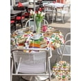 Cute Owls Round Outdoor Tablecloth with Umbrella Hole Green Books ...