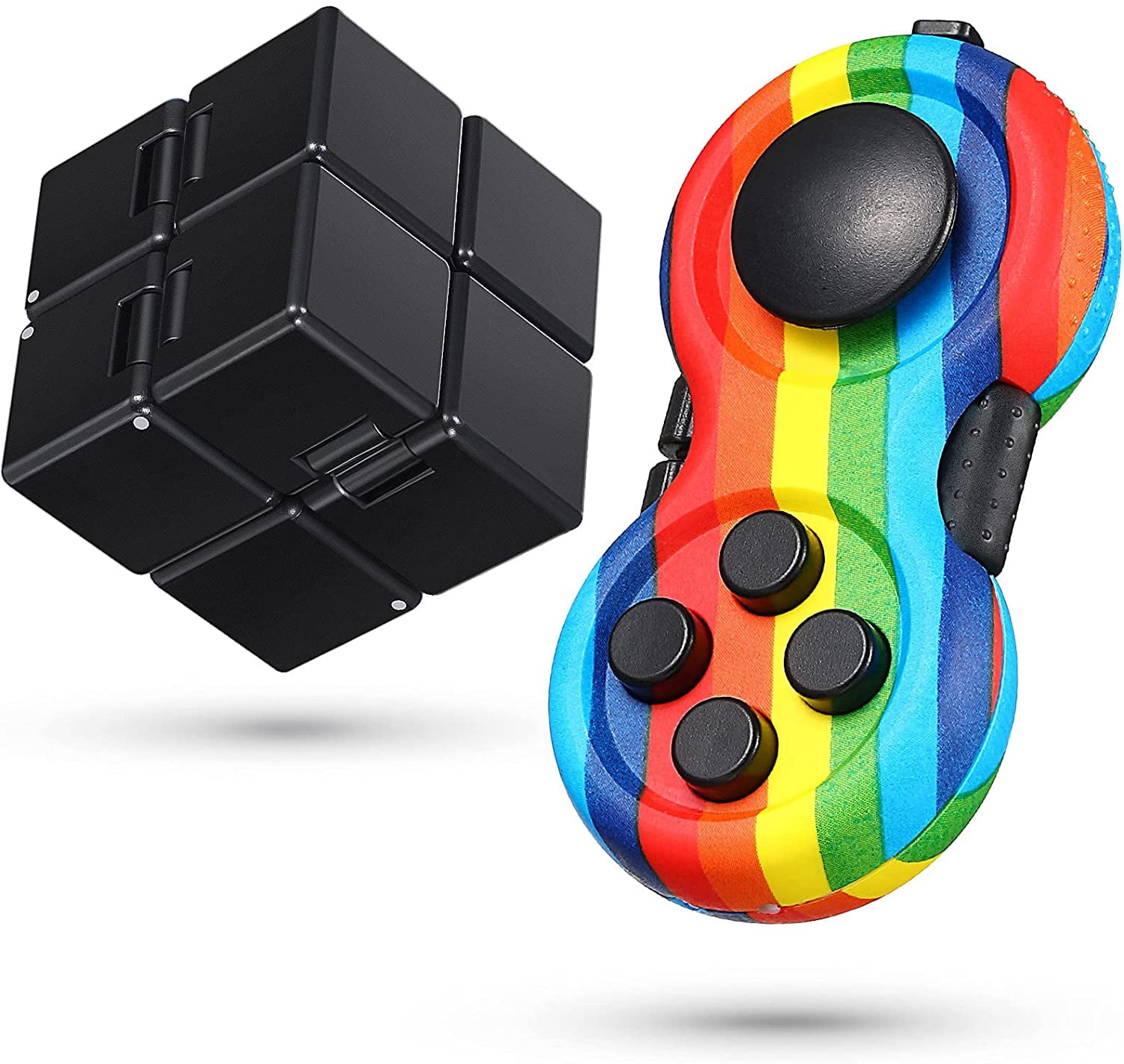 2 Pieces Mini Fidget Toy Set Include Infinity Cube Handheld Fidget Toy ...