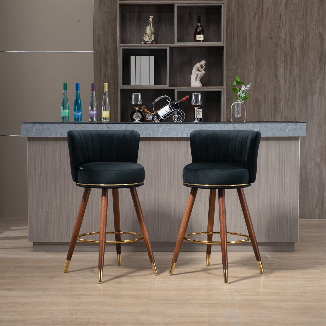 Walmart High Seat Bar Stools Set of 2, Counter Height Chairs with ...