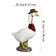 Backyard Farm Decor 35cm Lifelike Resin Goose Statue Detachable Plaid ...