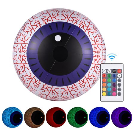 TILIYHELLO 23 Inch Inflatable Eyeball LED Lights Halloween Decorations ...