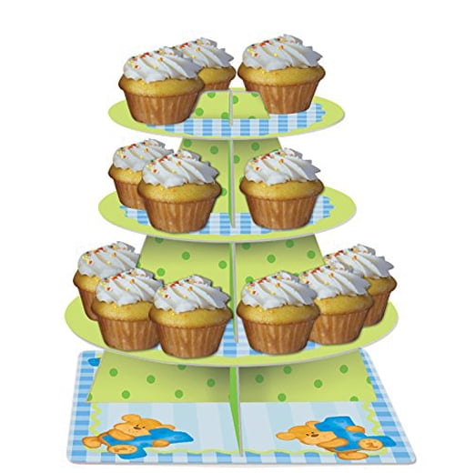 Bear's 1st Birthday Boy 3-Tiered Cupcake Stand (1ct) - Walmart.com