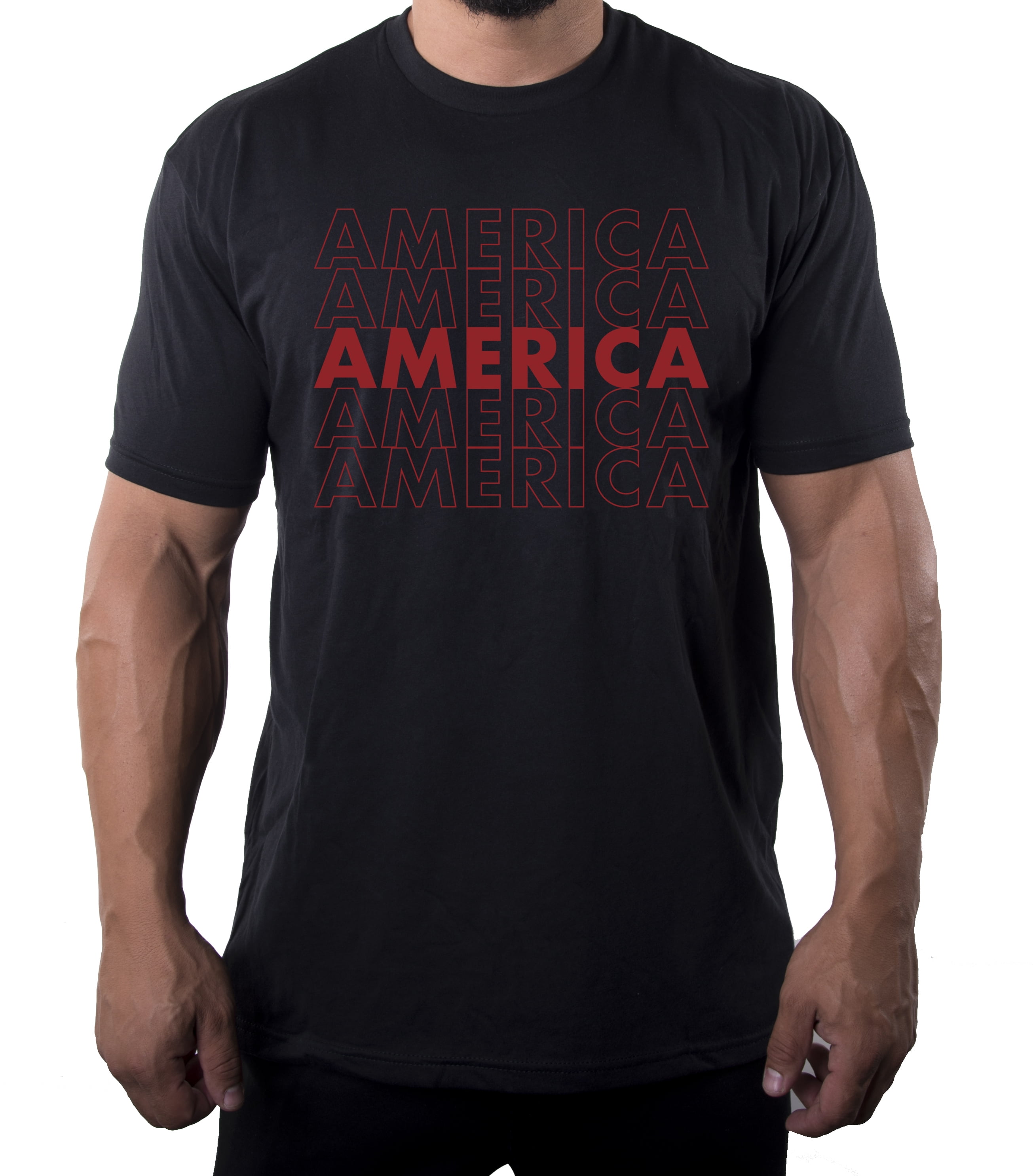 Men's America T-shirts, USA Shirts, Patriotic Shirts for Men - Black ...