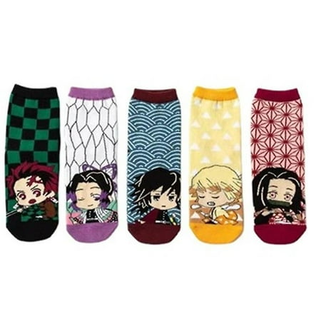 5 Pairs Demon Slayer Kimetsu No Yaiba Sock Cosplay Tanjirou Nezuko Car ...
