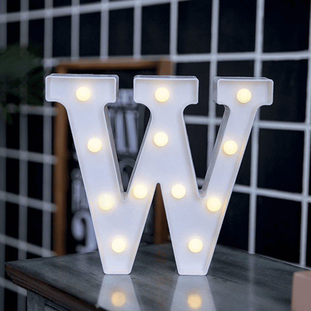 Letras Luminosas Led /22cm / Lampara Decorativa / Abecedario / LETRA W ...