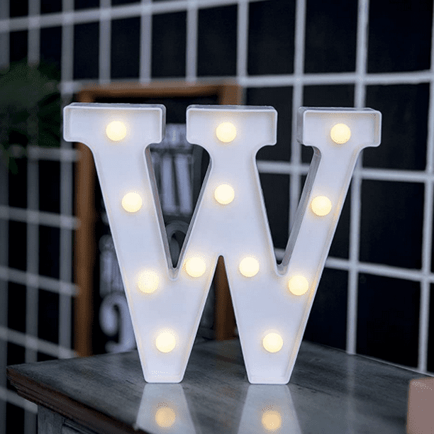 Letras Luminosas Led /22cm / Lampara Decorativa / Abecedario / LETRA W ...