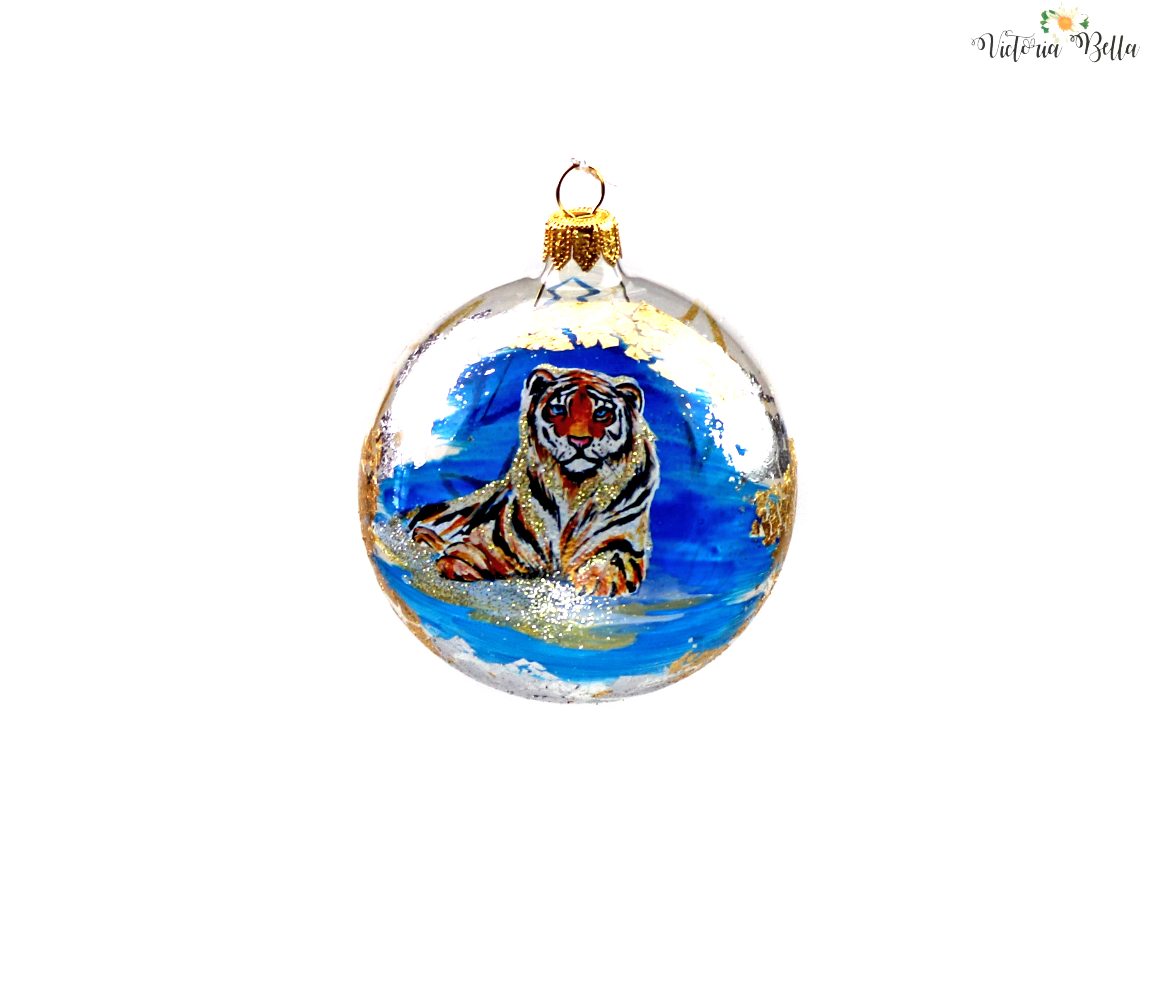 Victoria Bella 3.5-inch Hand-Painted Glass Transparent Patterned ...