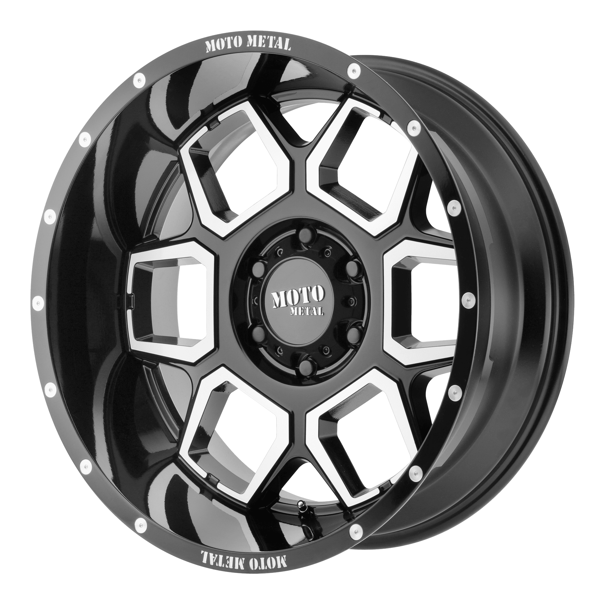 Moto Metal MO981 Wheel Rim 22x12 Gloss Black Machined 8x6 5 8x165 1