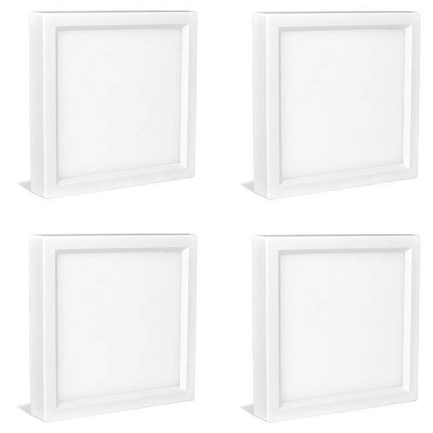 4-Pack 4 Inch Square LED Flush Mount Ceiling Light, Luxrite, 4000K ...