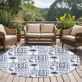 Coconut Tree 5FT Round Area Rugs for Living Room Summer Shell Fish Sea ...