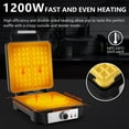 Monxook Electric Belgian Waffle Maker 4 Slice Non Stick 5 Browning