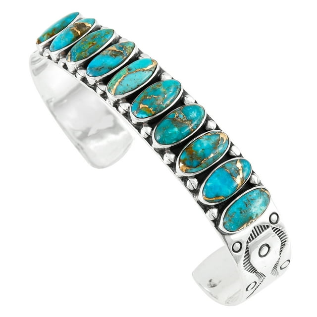 Matrix Turquoise Jewelry Bracelet for Women Sterling Silver 925 Genuine ...