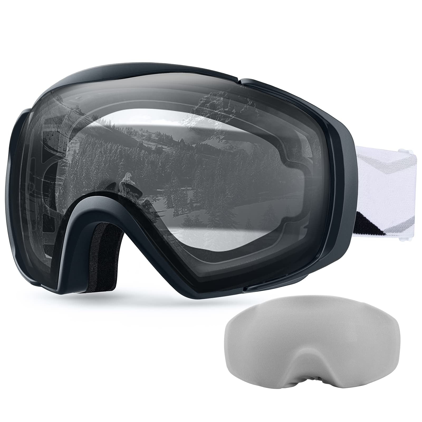 OutdoorMaster Ski Goggles with Cover Snowboard Snow Goggles OTG Anti ...