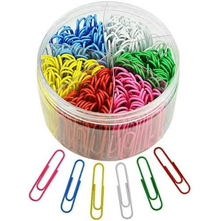 300 pcs Paper Clips Colorful Coated Paperclips 1.96"(50 mm) Office ...