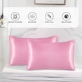 2 Pack Silky Pillowcases Set for Hair - Pillowcase Covers with Envelope ...