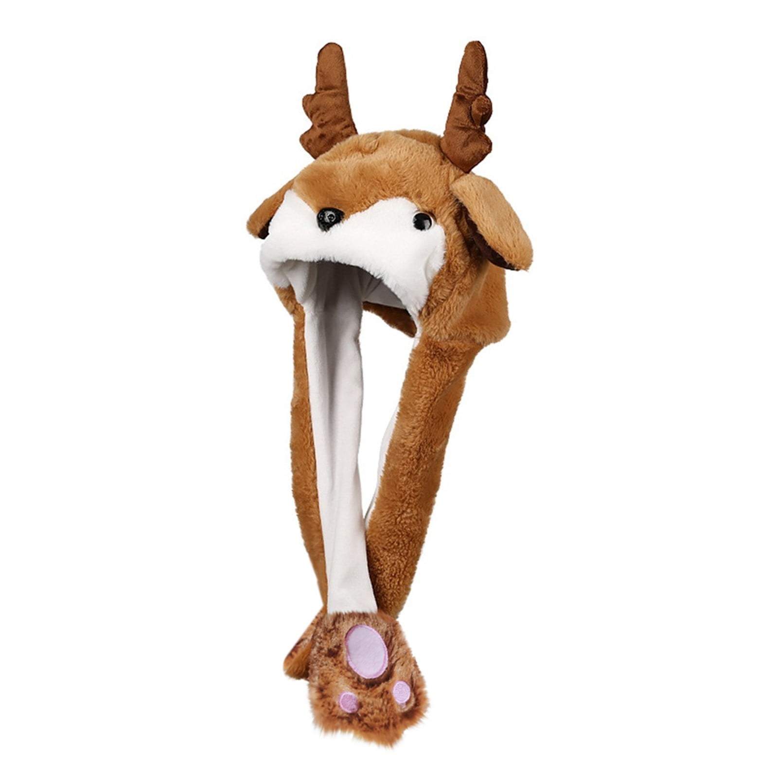 Toteaglile Reindeers Hat Ear Moving Jumping Hat Plush Luminous Hat For ...