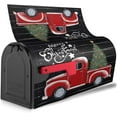 Christmas Tree Red Truck Mailbox Covers, Magnetic Post Box Cover Wraps ...