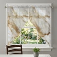 Abstract Art Sheer Curtains Swag Valances for Windows White Marble ...