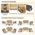 6-Piece Outdoor Patio Furniture Set, Steel Frame Outdoot Sectional Sofa ...