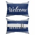 1PCS Outdoor Pillow for Chaise Lounge Chair Welcome Quote Navy Blue ...