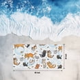Beach Towel Cute Cat Bubble Bath Pool Towels Playing Animal Catty Fish ...