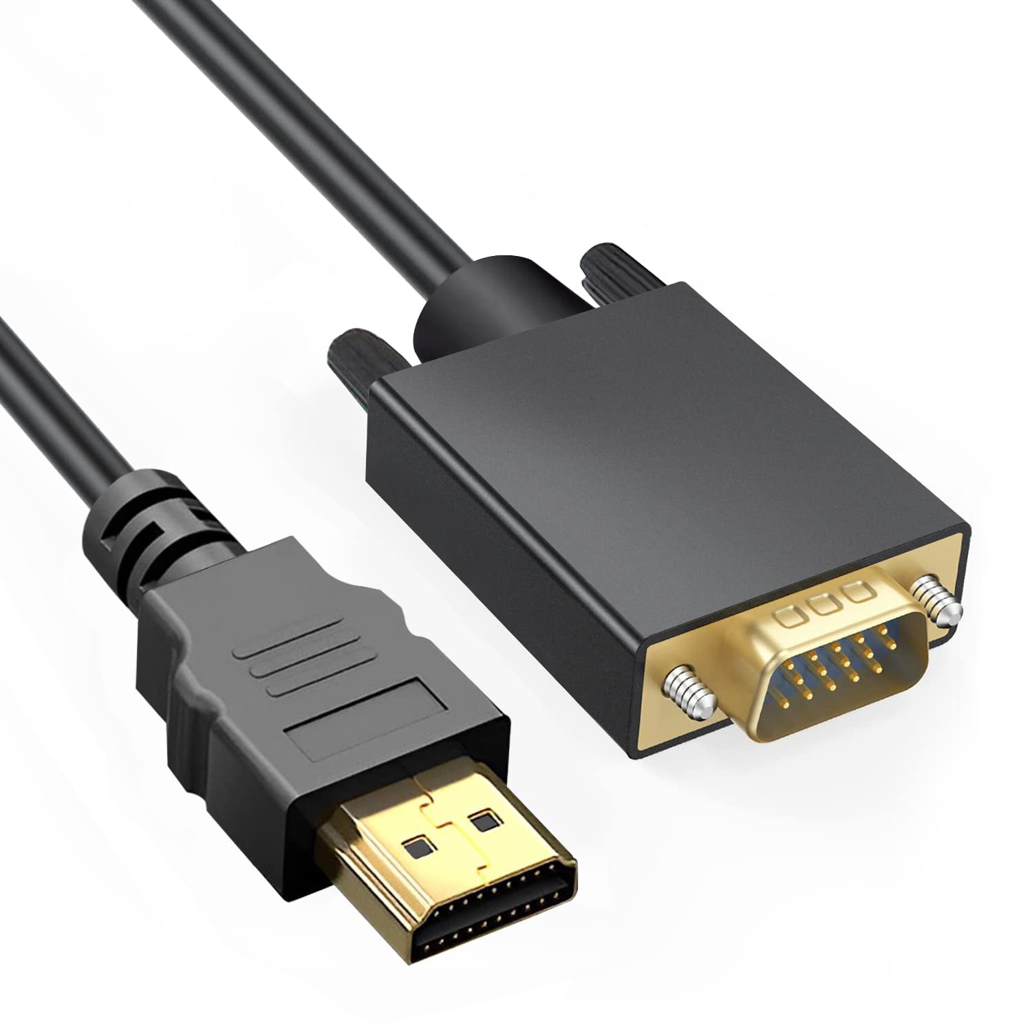 Cable adaptador de vídeo HDMI macho a VGA macho para PC DVD negro ...