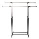 Ktaxon Rolling Clothes Rack Double Bar Hanging Adjustable Garment Heavy ...