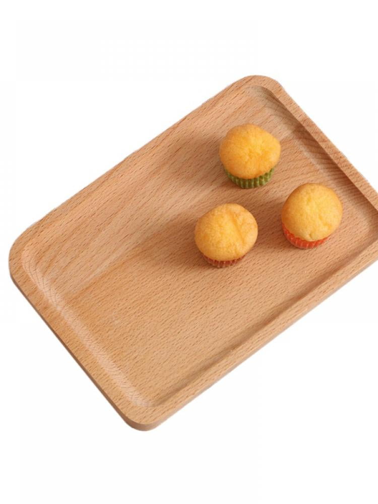 Wood RectangularTableware Serving Tray Decorative Food Holder Storage ...