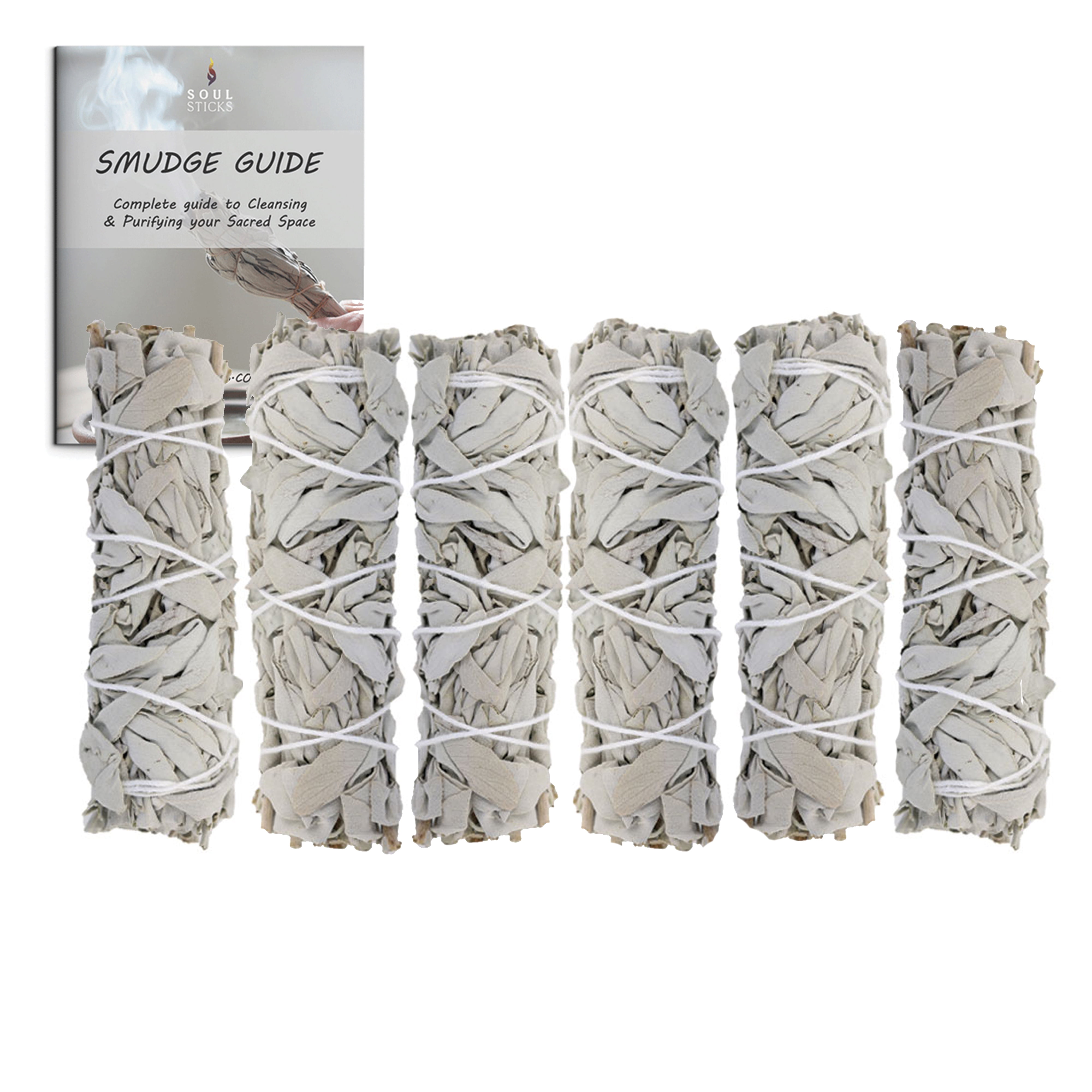 Soul Sticks 6 Pack White Sage Smudge Sticks Bundles 4 inch Pack with ...