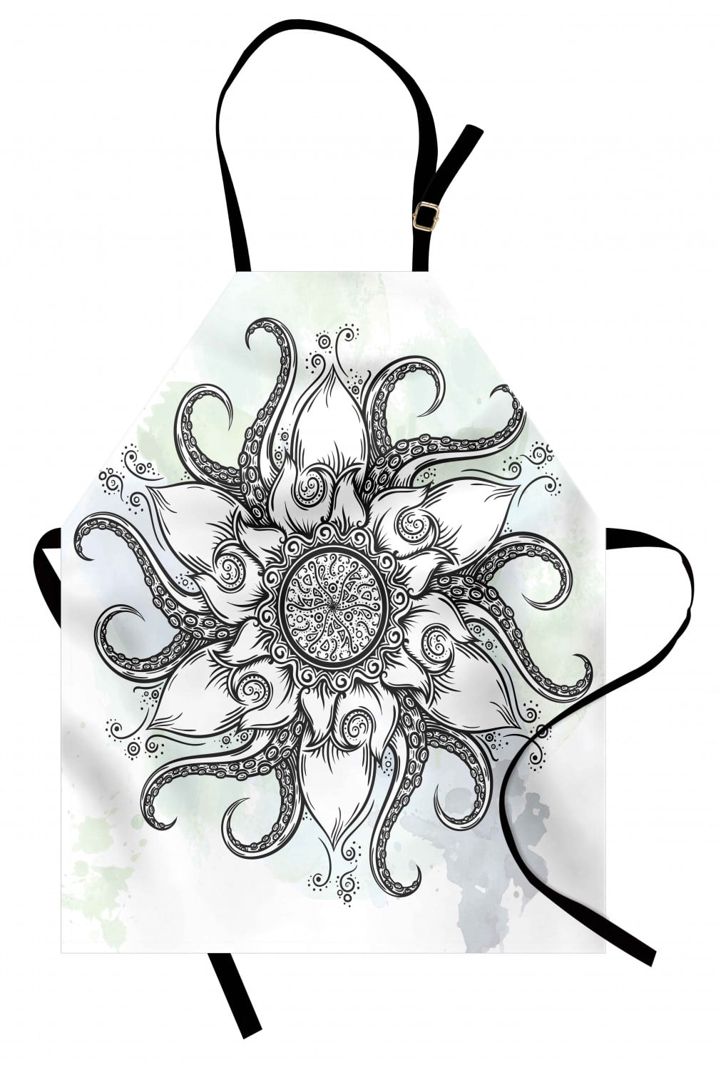 Octopus Apron Trippy Nautical Mandala Abstract Artwork with Tentacle ...
