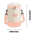 Cylinder Insulated Lunch Bag, Shoulder Strap Round Multi-Layer Bento ...