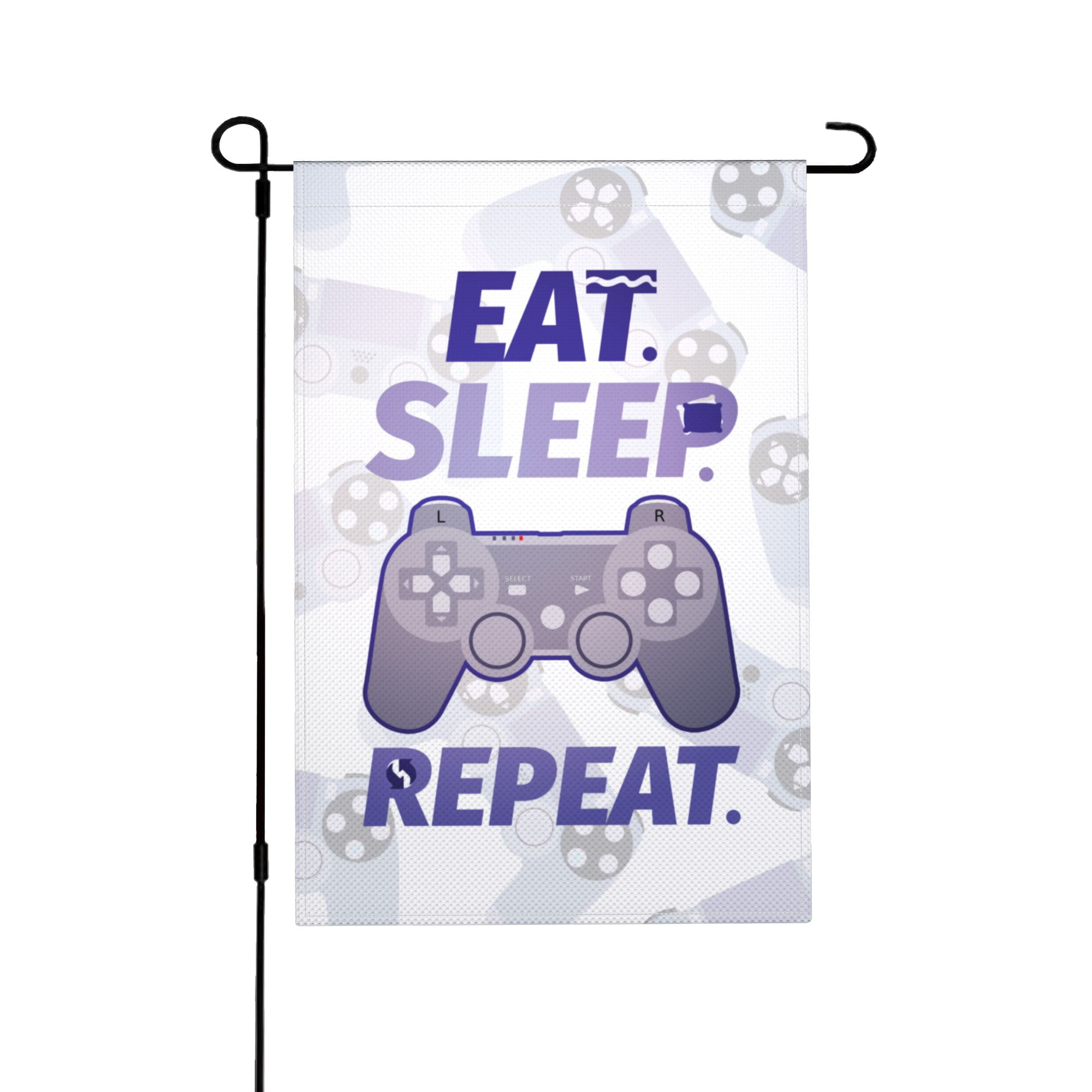 TEQUAN Cartoon Abstract Eat Sleep Game Garden Flags, 18 x 12 inch ...