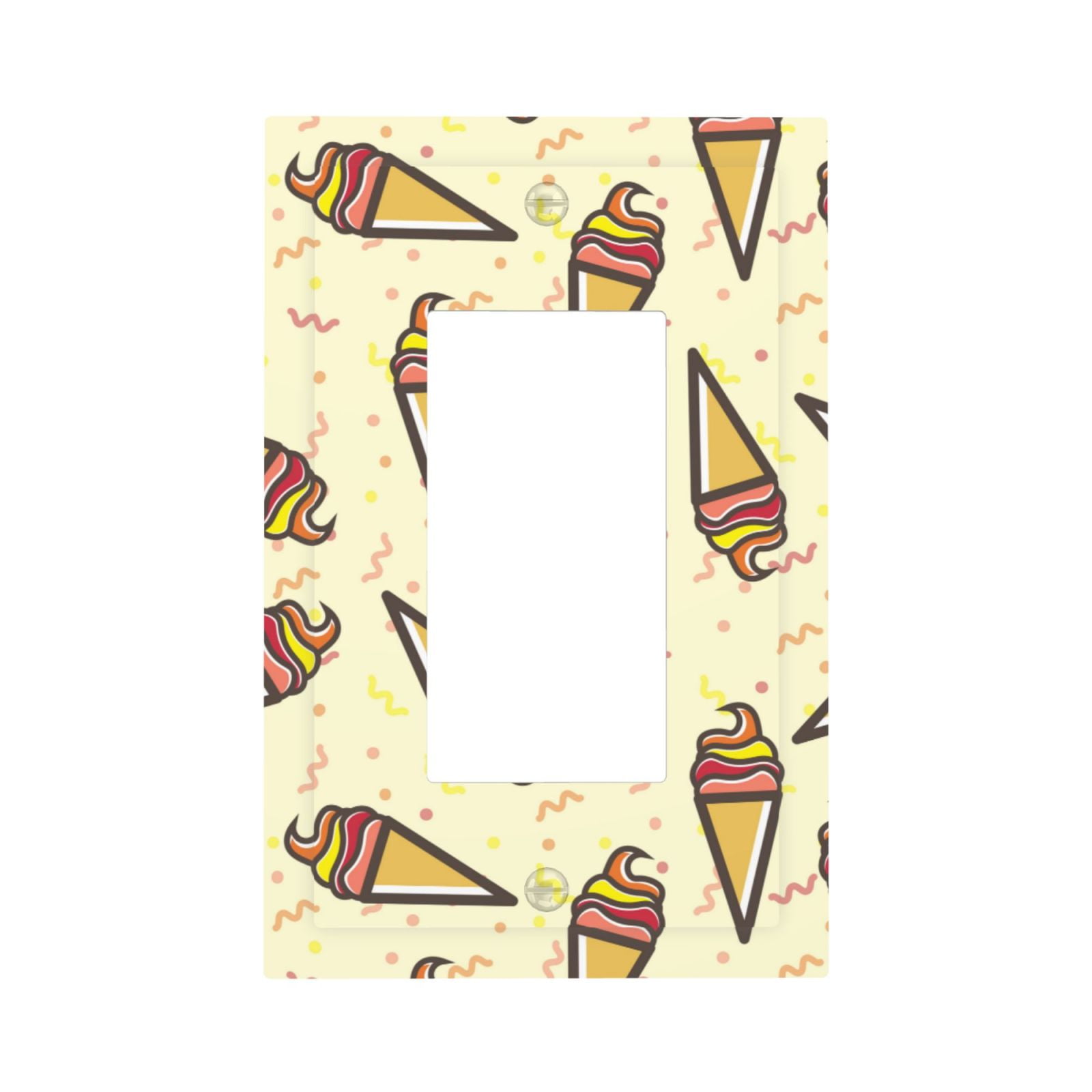 DouZhe 1-Gang Decorator/Rocker Wallplate, Sweet Doodle Dessert Pattern ...