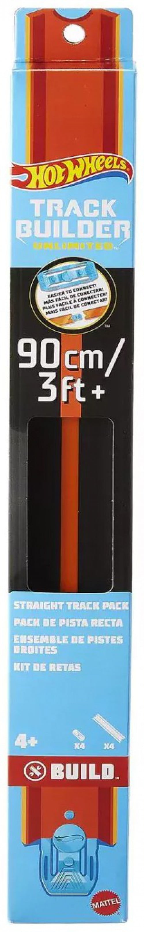 Hot Wheels Track Builder System Straight Track Pack (Black & Orange ...