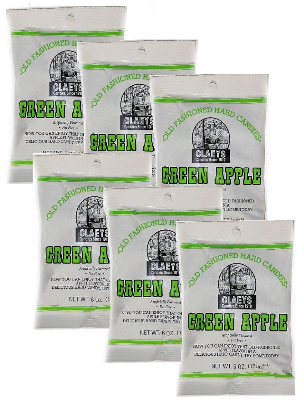 Claeys Green Apple Hard Candy 6 pack - 6 oz bags - Walmart.com