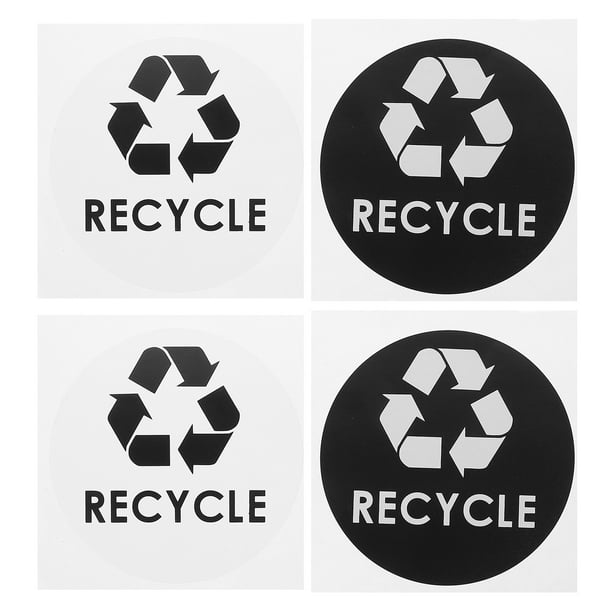 4PCS PVC Garbage Can Trash Bin Recycle Symbol Stickers Waterproof ...