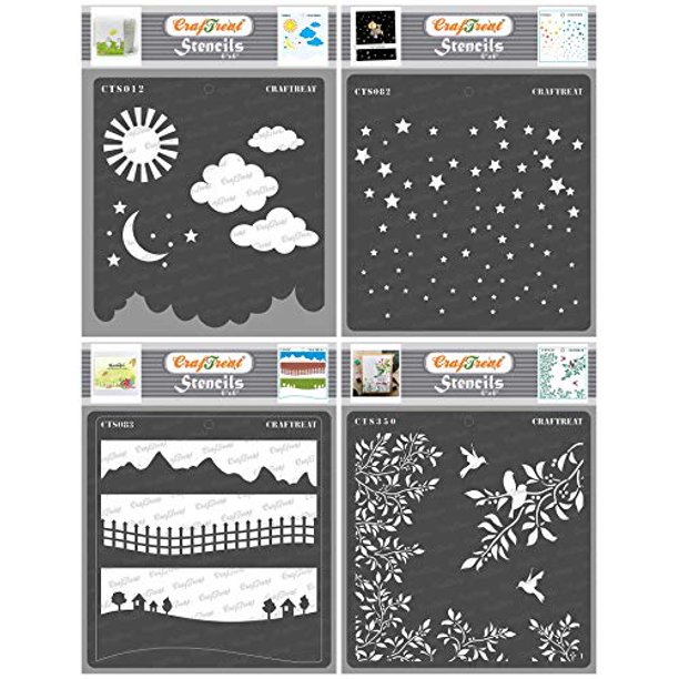 CrafTreat Stencils for Painting on Wood, Canvas, Paper, Fabric, Floor ...