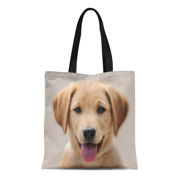 POGLIP Canvas Tote Bag Brown Lab Yellow Labrador Puppy Portrait Dog ...
