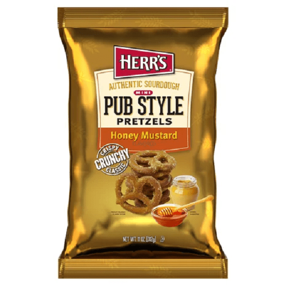 Herr's Pub Style Sourdough Mini Pretzels, Honey Mustard, 3-Pack 11 oz ...