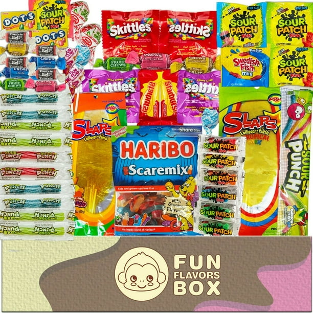 Fun Flavors Box- Candy Box (50 Count) Sweets Box Variety Pack Gift Pack ...