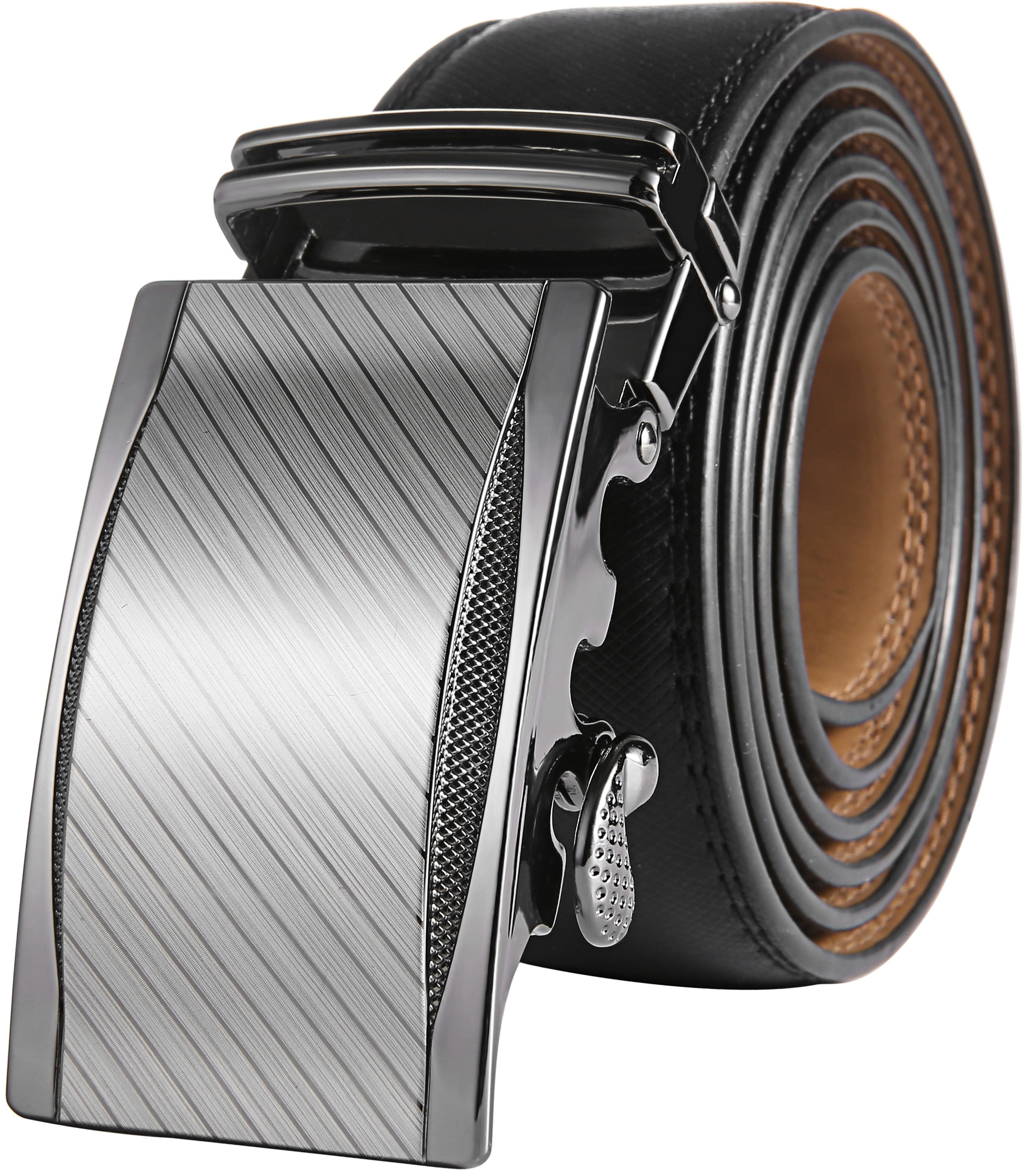 Marino Men’s Genuine Leather Ratchet Dress Belt with Automatic Buckle ...