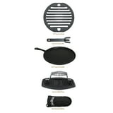5 piece cast iron grill, mitten, meat press and 10.5" pan - Walmart.com
