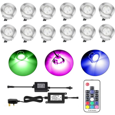 Waterproof Plinth Deck Lights RGB MultiColor 12 Pack IP67 Waterproof ...