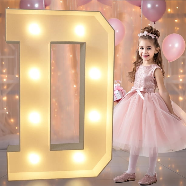 Letra Pooqla iluminada para marquesina, 90 cm, luz LED blanca cálida ...