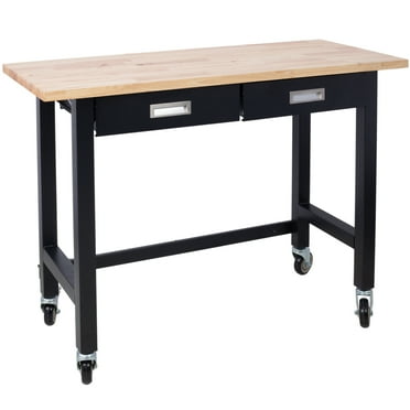 Odaof 60" Adjustable Heavy-Duty Workbench with Drawer ,Rubber Wood Top ...