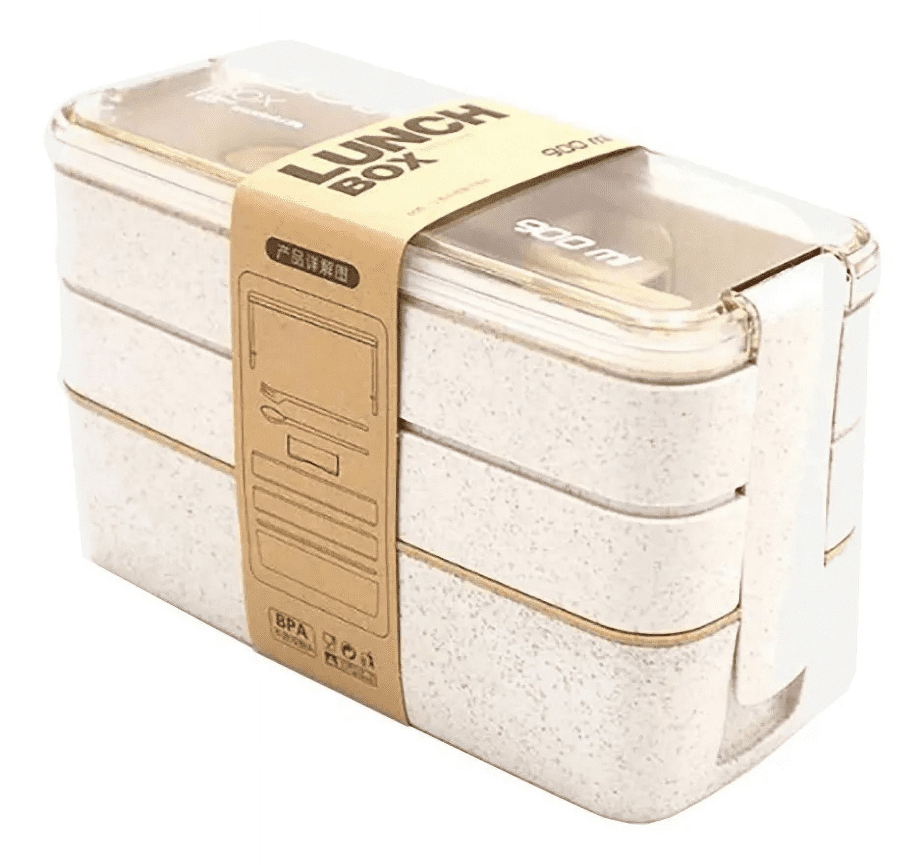 Topper contenedor de alimentos 3 pisos lunch box + cubiertos Casa y ...