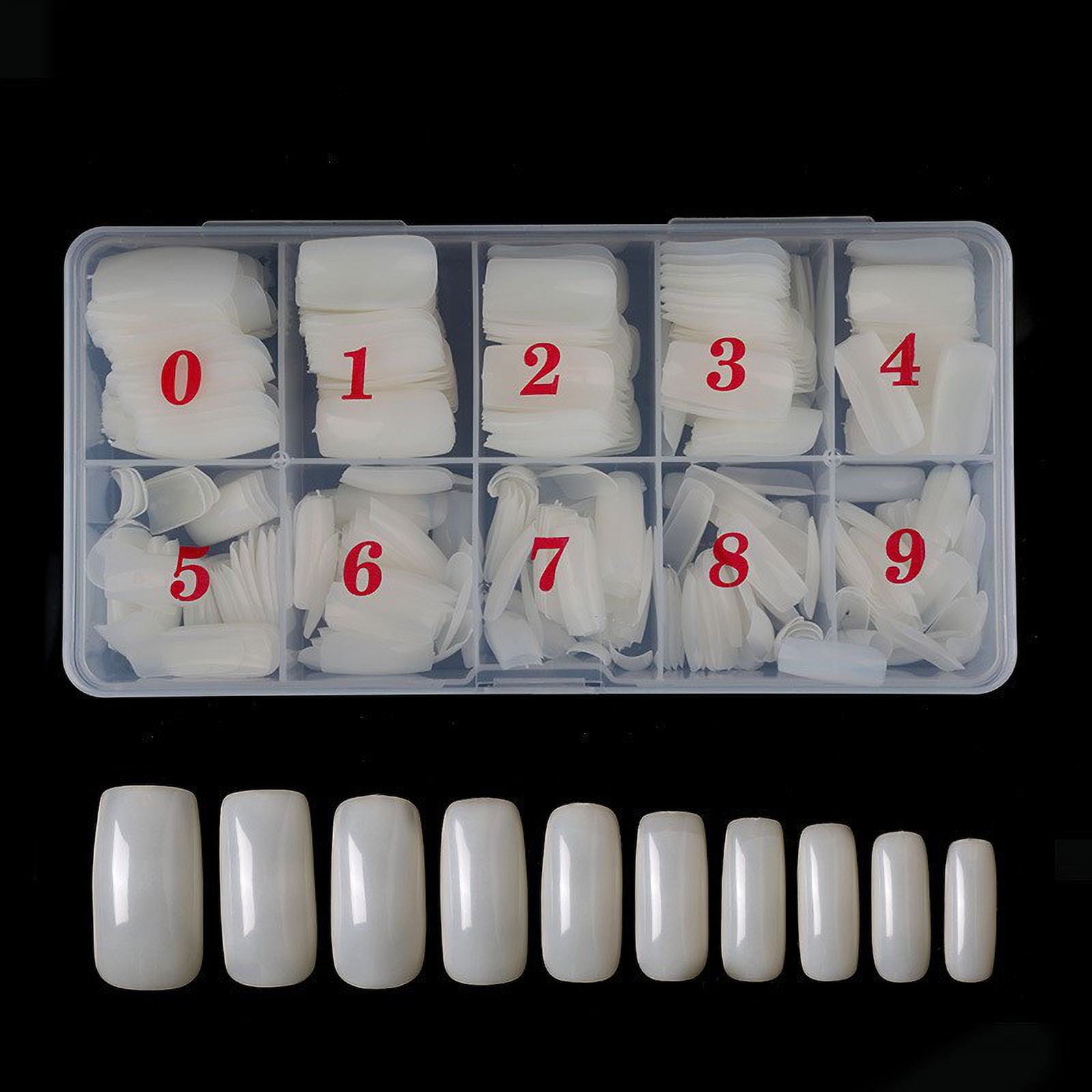 Natural False Nails Square French Acrylic Nails Artificial Nail Tips ...